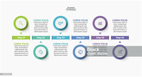 비즈니스 데이터 시각화 추상적인 배경 템플릿을 위해 설계된 타임라인 인포그래픽 아이콘 0명에 대한 스톡 벡터 아트 및 기타 이미지 0명 6 개념 Istock