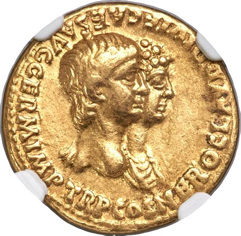 Aureus Nero Agrippina The Younger Claudius And Augustus Agripp
