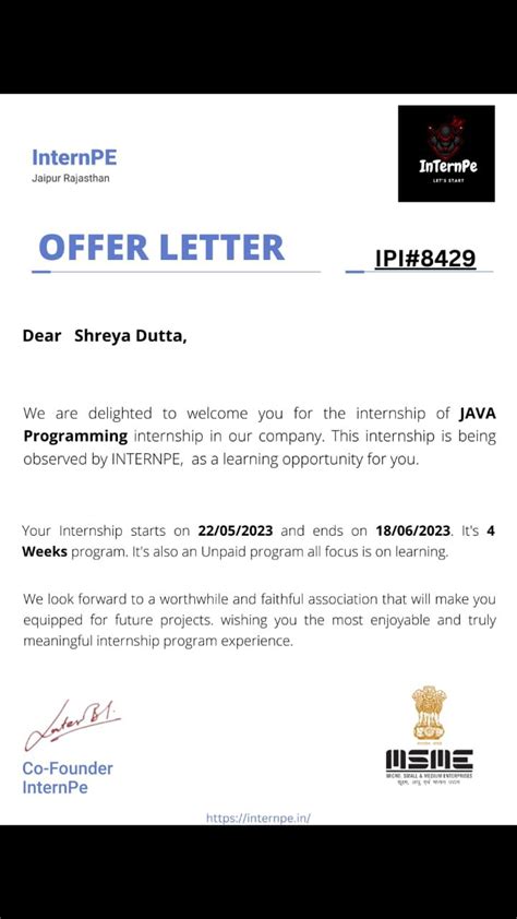 Shreya Dutta On Linkedin Java Programming Intern Connections Language