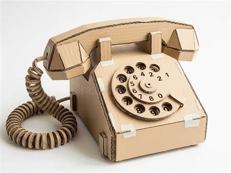 Cardboard Rotary Phone Craft Stock Illustration Illustration Of