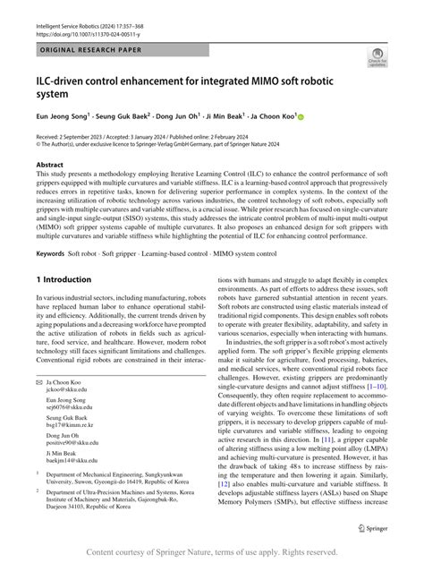 Ilc Driven Control Enhancement For Integrated Mimo Soft Robotic System Request Pdf