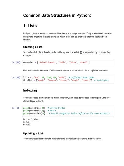 Python Data Structures Jupyter Notebook Pdf Computer Science Programming Paradigms