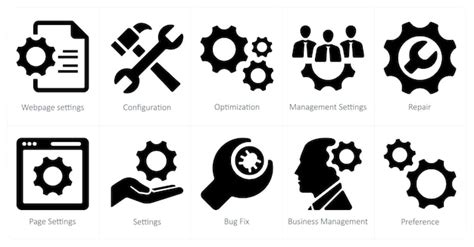 Premium Vector A Set Of 10 Web Marketing Icons As Webpage Settings