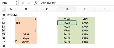 La Fonction Estnum Dexcel En Anglais Isnumber