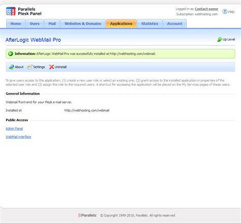 Install On Plesk Panel Webmail Pro 7 Documentation