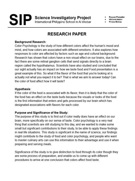 Sip Research Paper Pdf Fruit Preserves Berry