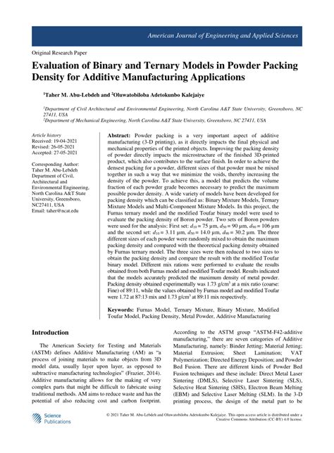 pdf evaluation of binary and ternary models in powder packing density