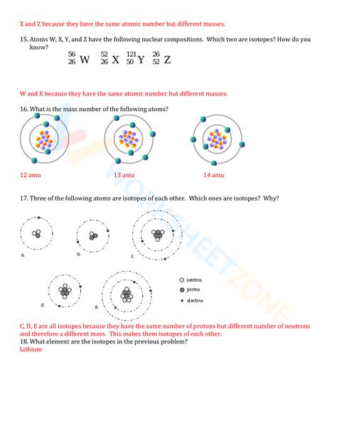 Free Printable Isotope Practice Worksheets For Babes