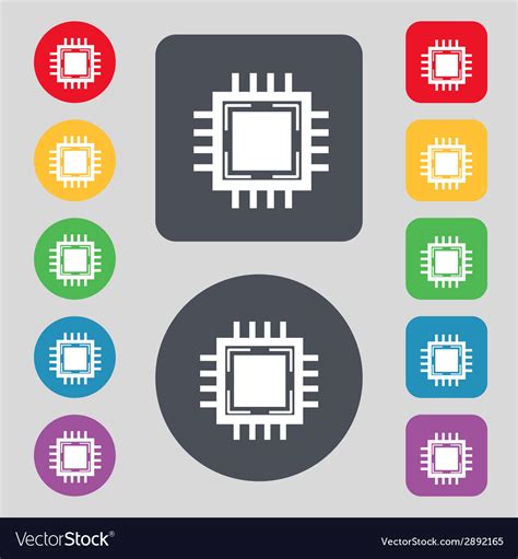 Central Processing Unit Icon Technology Scheme Vector Image