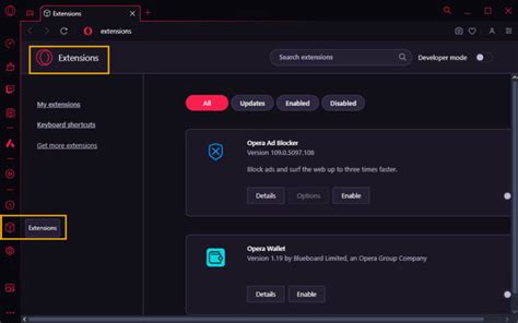 can opera gx use custom extensions explained