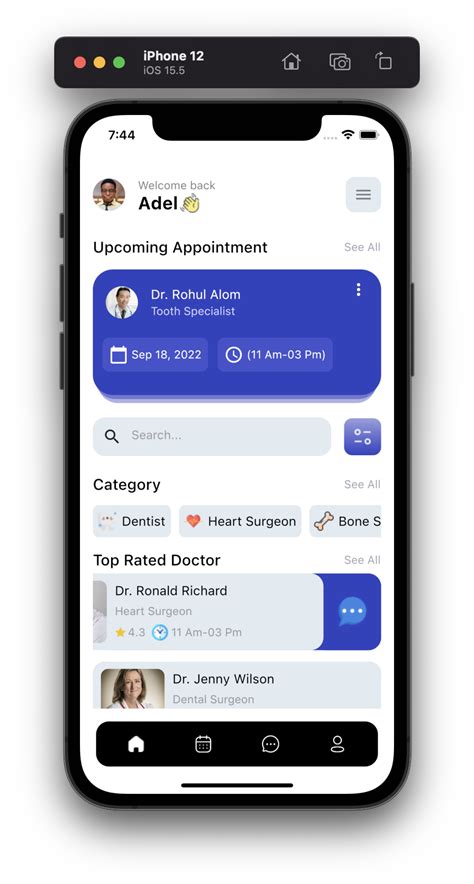github adel09 flutter doctor app ui a nice ui built for the koraplay assessment test