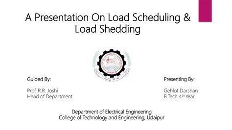 load shedding and load scheduling ppt pptx