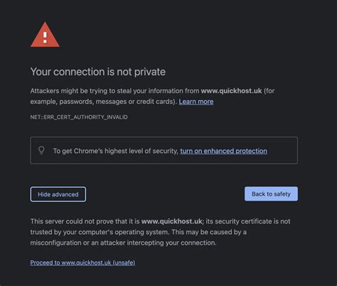 How To Bypass The Connection Is Not Private SSL Error QuickHost