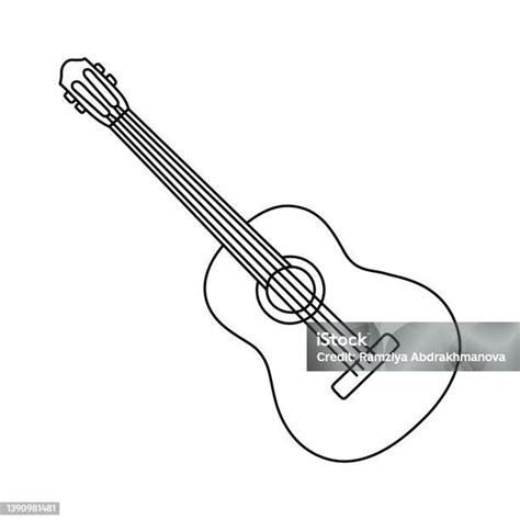 기타 우쿨렐레 악기 라인 스케치 개요 흑백 벡터 일러스트 레이 션 기타 현악기에 대한 스톡 벡터 아트 및 기타 이미지 기타 현악기 우쿨렐레 외형선 Istock