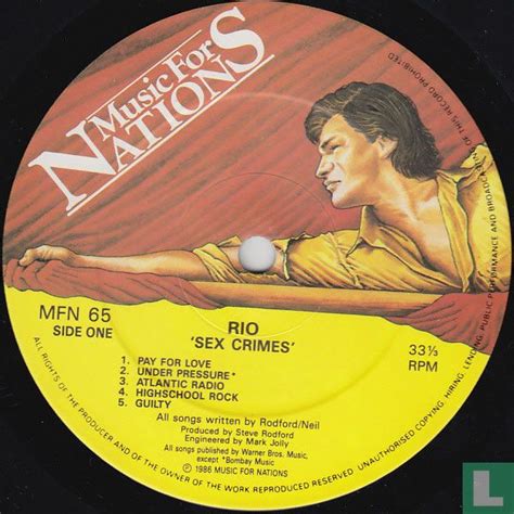 Sex Crimes Lp Mfn65 1986 Rio Lastdodo