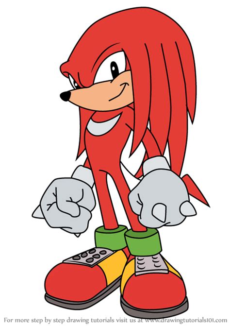 How To Draw Knuckles The Echidna Sonic The Hedgehog Sketchok Easy Images And Photos Finder