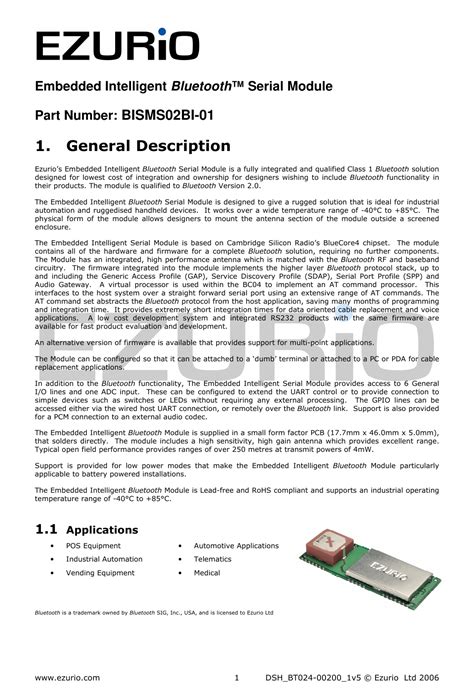 Ezurio 03b Bluetooth Module User Manual