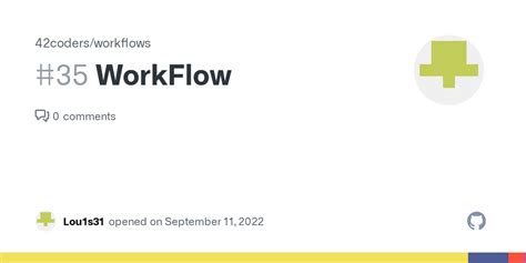 Workflow · Issue 35 · 42codersworkflows · Github