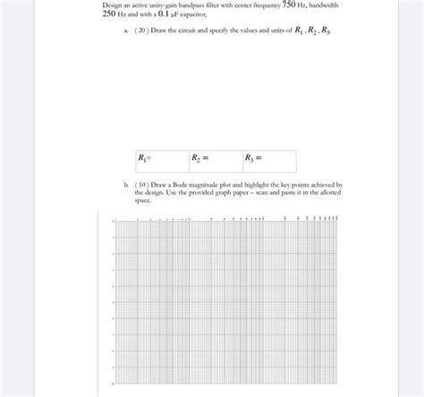 Solved Design An Active Unity Gain Bandpass Filter With Chegg