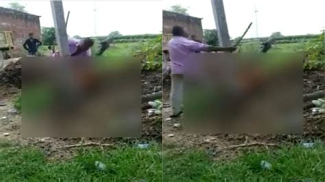 Agra Man Beats Wife Tied To Electric Pole Video Goes Viral