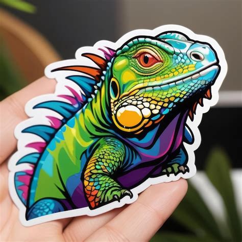 A Colorful Lizard Sticker That Has The Word Lizard On It Premium Ai