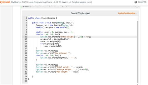 Solved 713 Ch 5 Warm Up Peoples Weights Java 1 Prompt