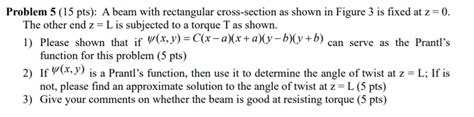 Problem Pts A Beam With Rectangular Chegg