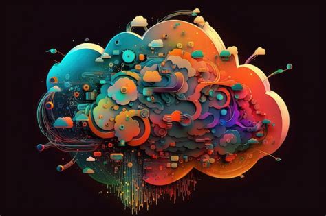 Premium Ai Image Colorful Abstract Cloud Computing Illustration