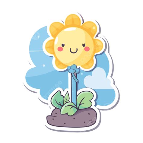 식물 스티커 일러스트 클립 아트에 태양 벡터 만화 귀여운 봄 절연 스티커 디자인 상표 스티커 일러스트 Png 일러스트 및 벡터 에 대한 무료 다운로드 Pngtree