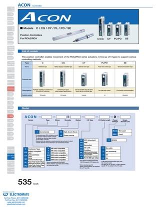Iai Acon Controller Specsheet PDF