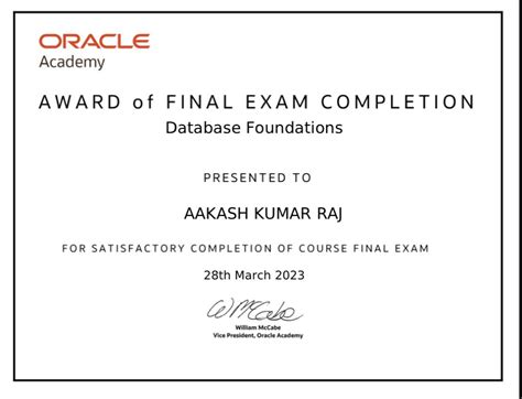 aakash raj on linkedin technology oracle database management coursecompletion