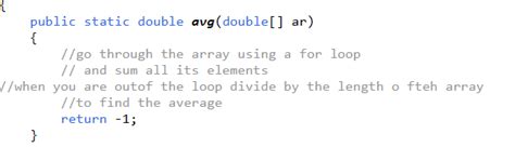 Solved Public Static Double Avg Double ﻿ar Go Through