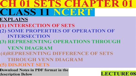 08 sets chapter 1 ncert class 11 lecture 08 youtube
