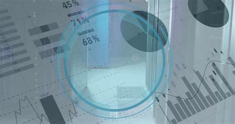 Image Of Scope Scanning And Data Processing Over Computer Servers Stock