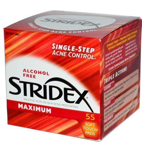 Stridex, Single-Step Acne Control, Maximum, Alcohol Free, 55 Soft Touch ...