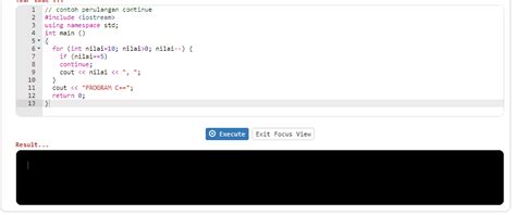 Fungsi Continue Pada Pemrograman C