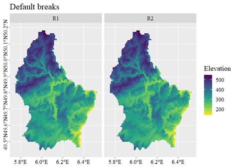 R Pretty Breaks Not Working With Geom Spatraster Stack Overflow
