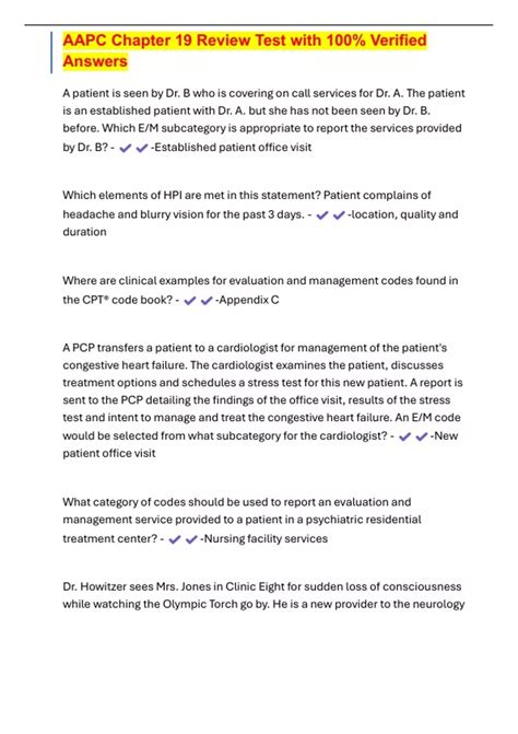 AAPC Chapter Review Test With Verified Answers AAPC Chapter Stuvia US