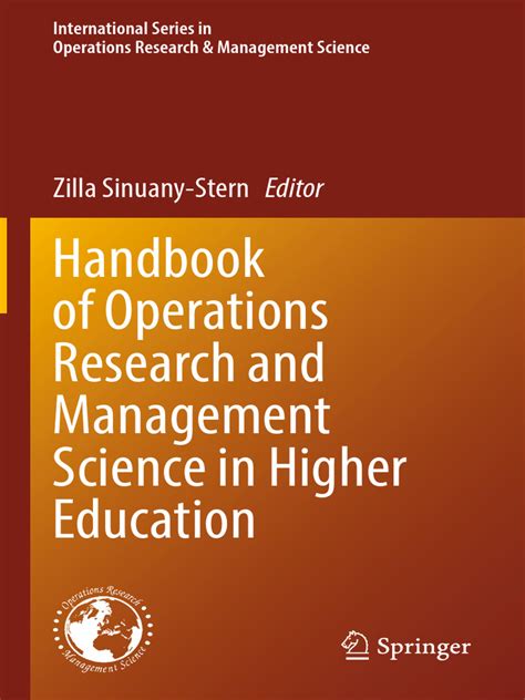 1 Handbook Of Operations Pdf Operations Research Simulation