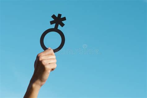Person With A Non Binary Gender Symbol Stock Image Image Of Gender