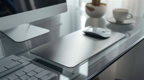Modern Workspace With A Computer Keyboard Mouse And A Cup Of Coffee Premium Ai Generated Image