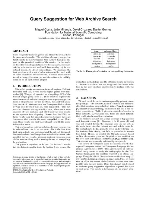 Pdf Query Suggestion For Web Archive Search