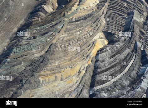 Aerial View Deposit Of Overburden At The Bottom Of An Open Pit Coal Line Bełchatów Łódź