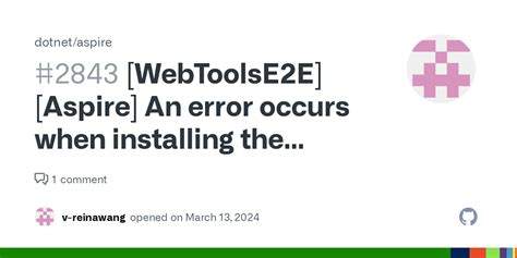 Webtoolse2e Aspire An Error Occurs When Installing The Aspirehostingazure Package Package