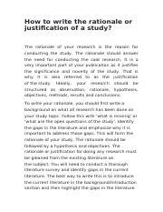 Writing A Compelling Rationale For Your Study Key Steps And Course Hero