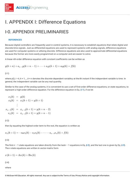 Appendix I Difference Equations Pdf Recurrence Relation Equations