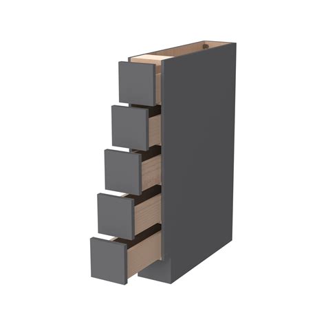 Rta Solid Wood Shaker Five Drawer Base Cabinet Pebble Gray For Kitchen