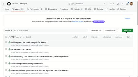 Issues Hexrdgui Documentation