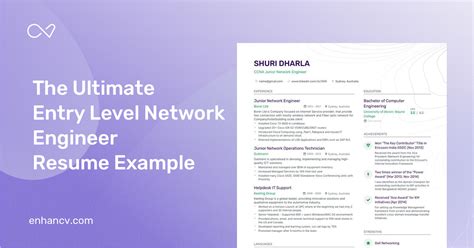 Entry Level Network Engineer Resume Example [ Template And Guide]