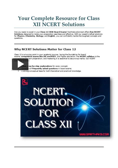 Ppt Your Complete Resource For Class 12th Ncert Solutions Powerpoint Presentation Free To